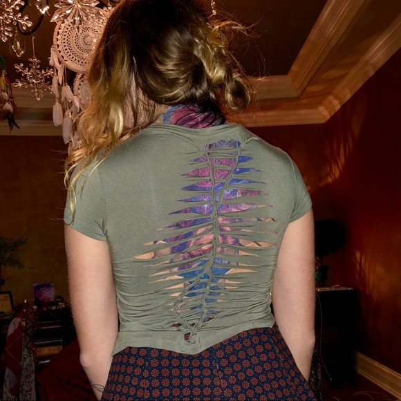 Tops | Sexy Handmade Cut Out Weaved Open Back Shirt | Poshmark